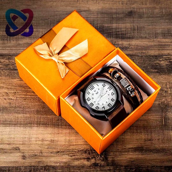 Watch+Bracelet+Gift Box Set-3Pcs/Set XSVO Genuine Men's Fashion Simple ...