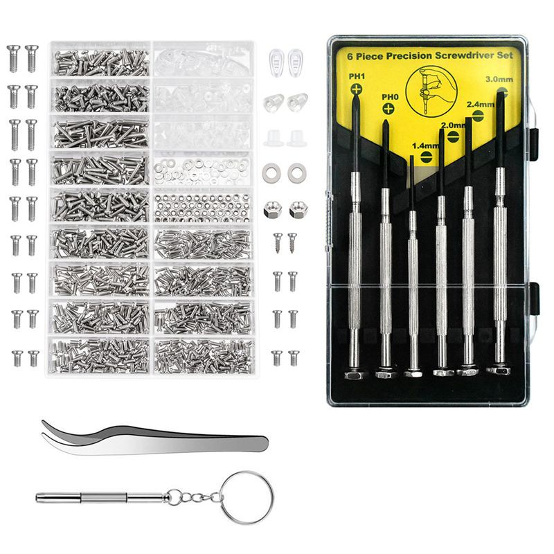 Eyeglass Repair Kit Sunglasses Repair Kit With Nose Pads Screws Screwdriver Tweezers For W