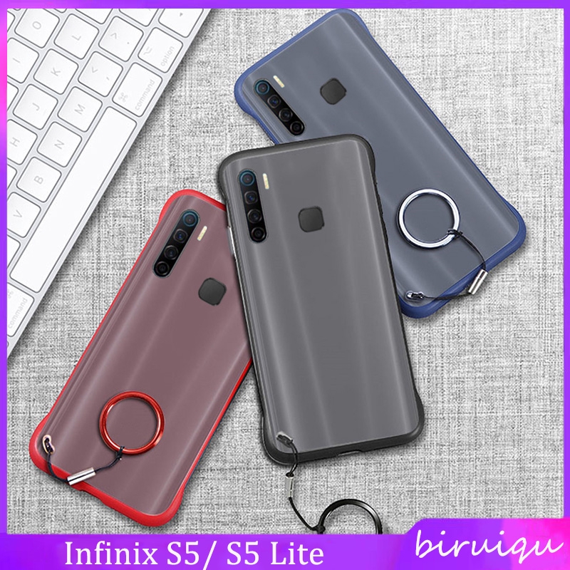 Infinix S5 / S5 Lite Soft Case Frameless Transparent Matte Finger-Ring ...