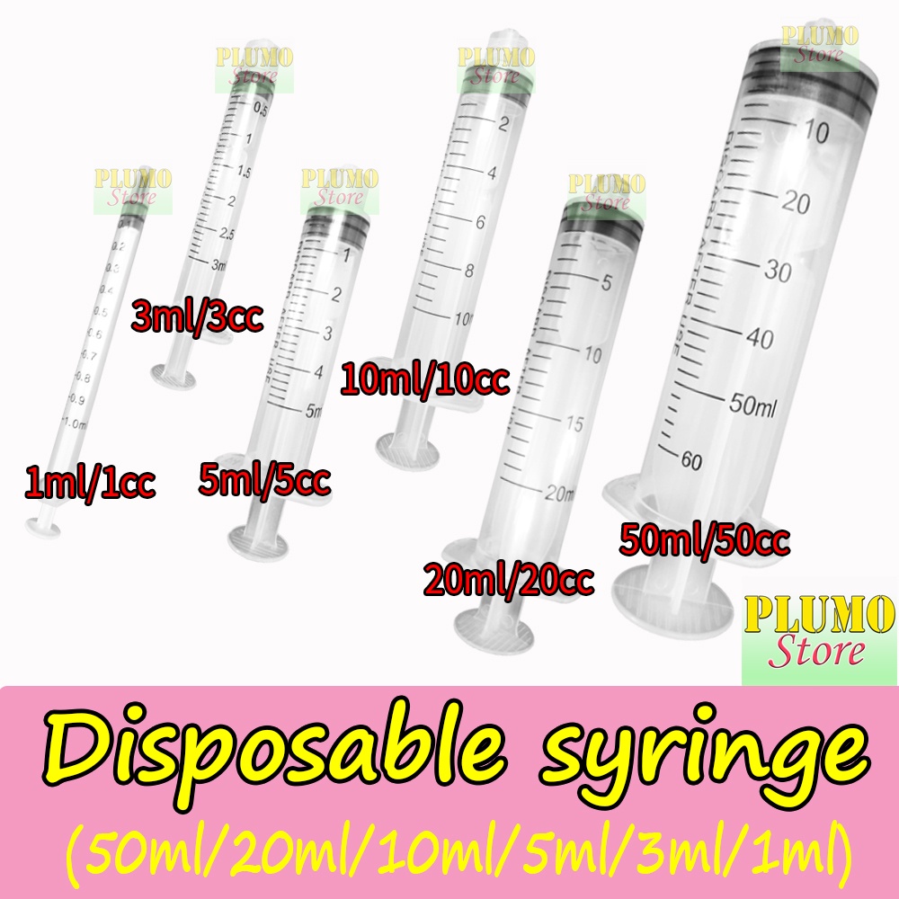 Disposable Syringe (1ml/3ml/5ml/10ml/20ml/50ml)per piece | Shopee Philippines