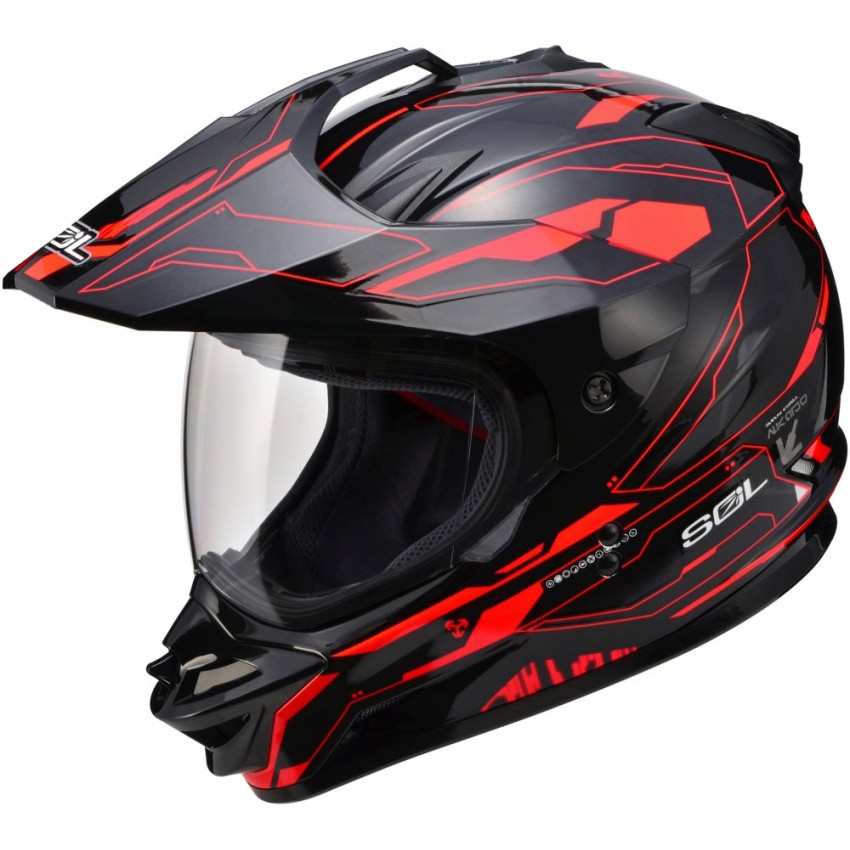 SOL Dual Sport Motard SS-1 Edge Helmet (Black/Red) | Shopee Philippines
