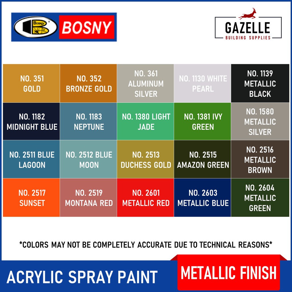 Bosny Metallic Finish Acrylic Spray Paint - 2515 Amazon Green | Shopee ...
