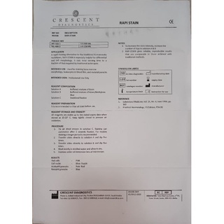 CRESCENT RAPI STAIN / HEMATOLOGY SMEAR STAIN | Shopee Philippines