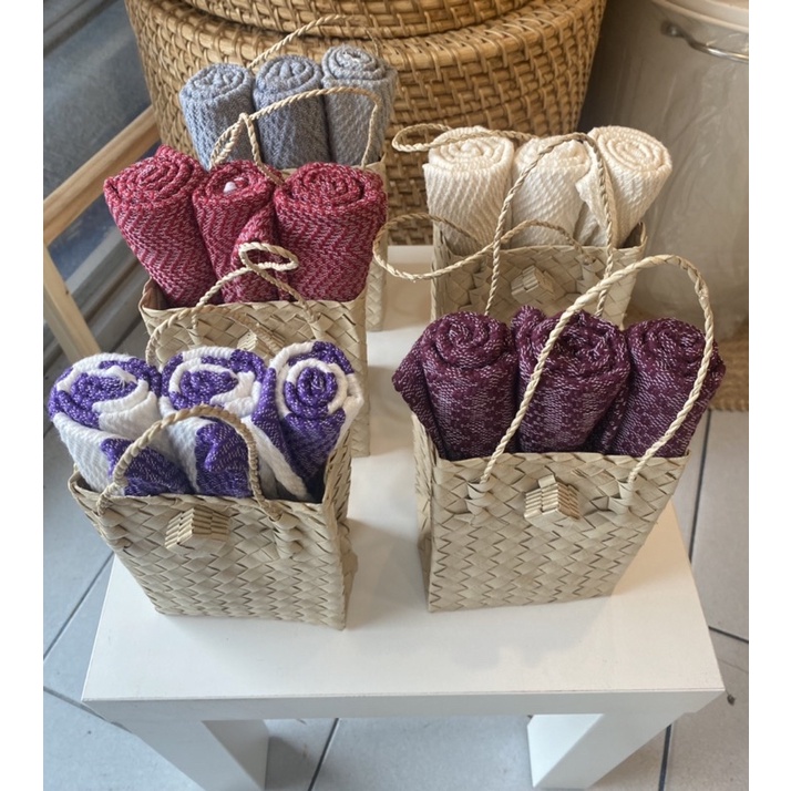 Inabel handtowels /tea towel souvenir in native reusable bag set of 6 ...