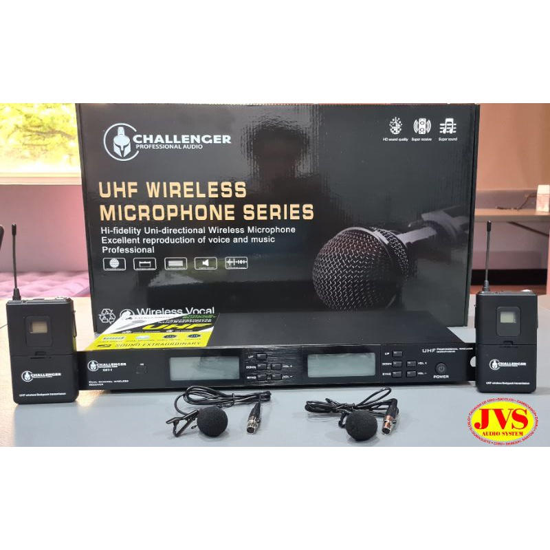 Challenger GST Dual Lapel / Lavalier Wireless Microphone Changeable ...