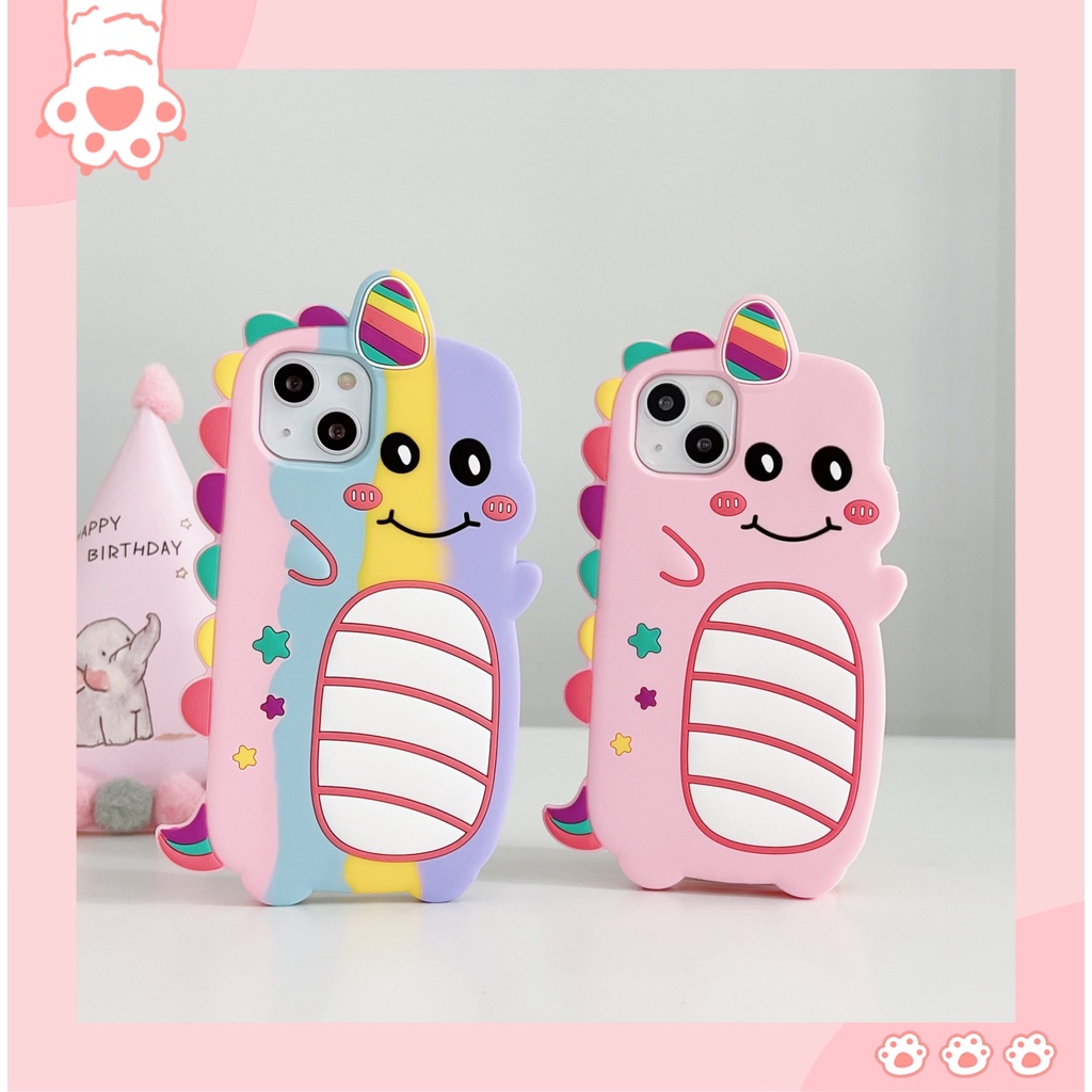 11 12 ProMax cute dinosaur case 6sp 7 8plus cartoon unicorn mobile ...
