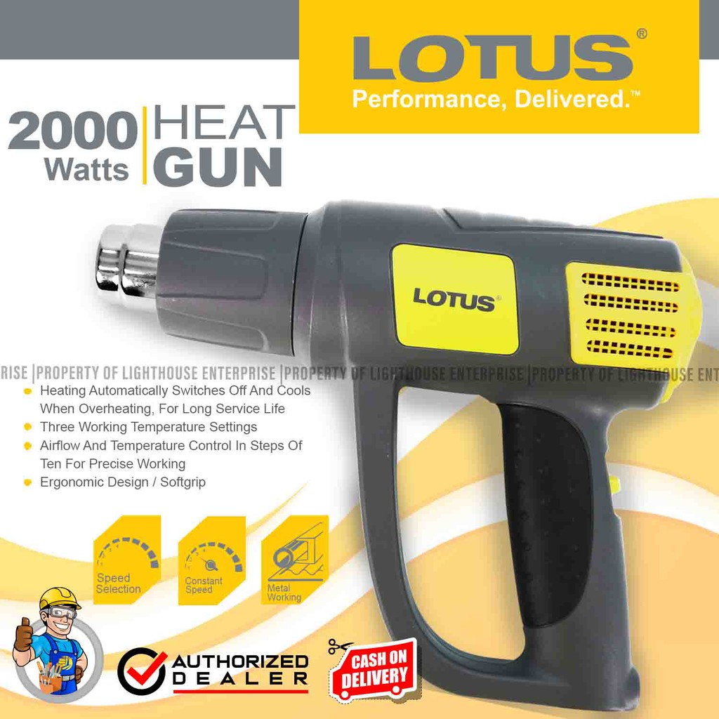 LOTUS 2000W Heat Gun with Air-flow and Temperature Control (LTH8620 ...