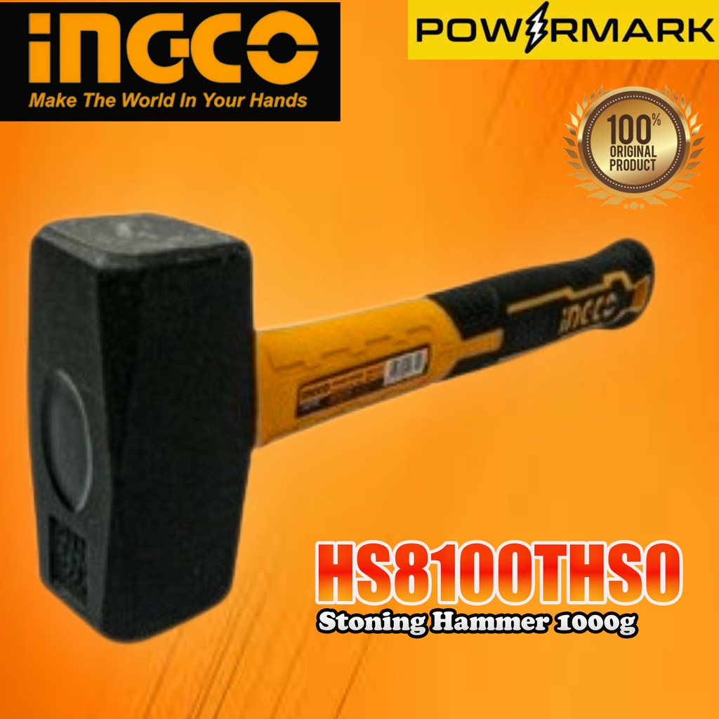 INGCO HS8100THS0 Stoning Hammer 1000g [POWERMARK | IHT] | Shopee ...