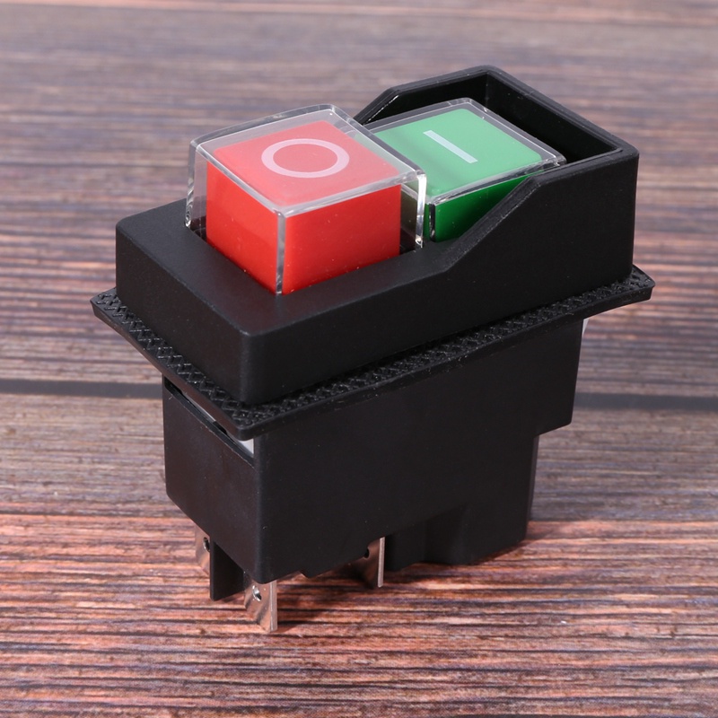 HoiuefjiuWaterproof Electromagnetic Push Button Switch 5 Pins KJD17 220 ...