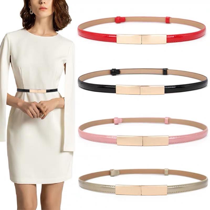 emie new Pure leather fine belt women's fashion leather belt casual ...