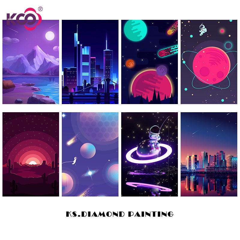 KS Astronaut 5D DIY cross stitch digital universe diamond painting kits ...