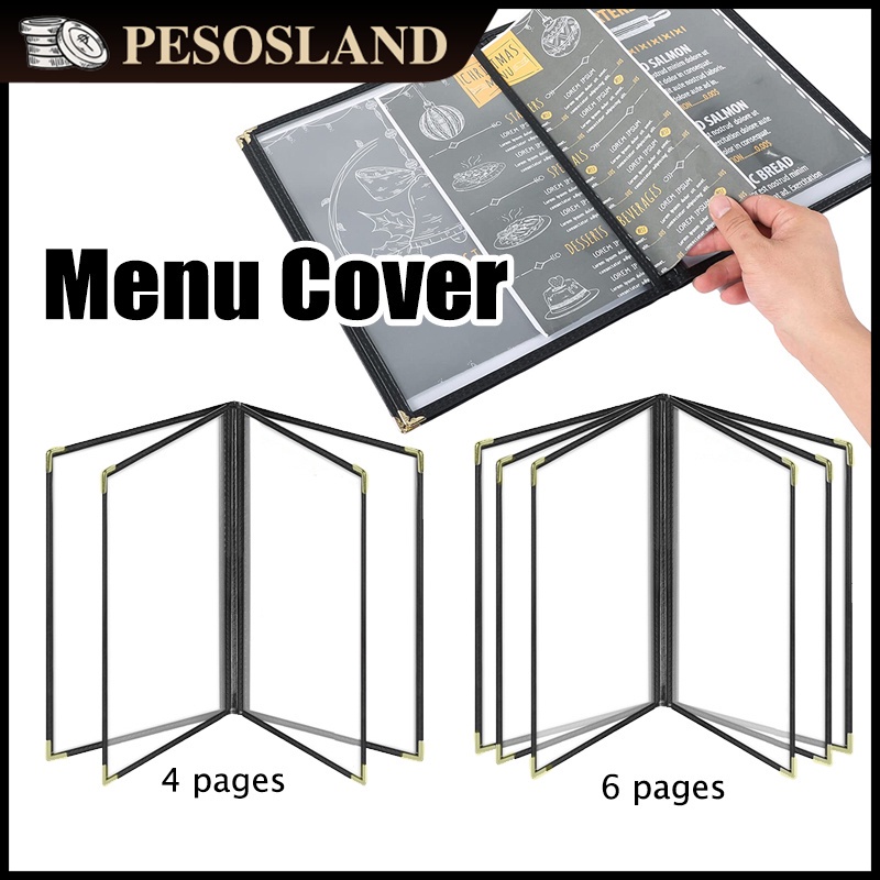 A4 Menu Cover Transparent Restaurant Menu Paper Holder Covers Menu Book ...
