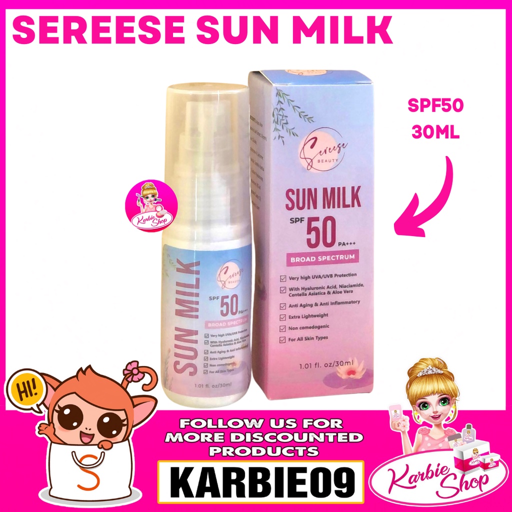 Orig Sereese Beauty Sun Milk SPF 50+++ Broad Spectrum Sunscreen (30 ml ...