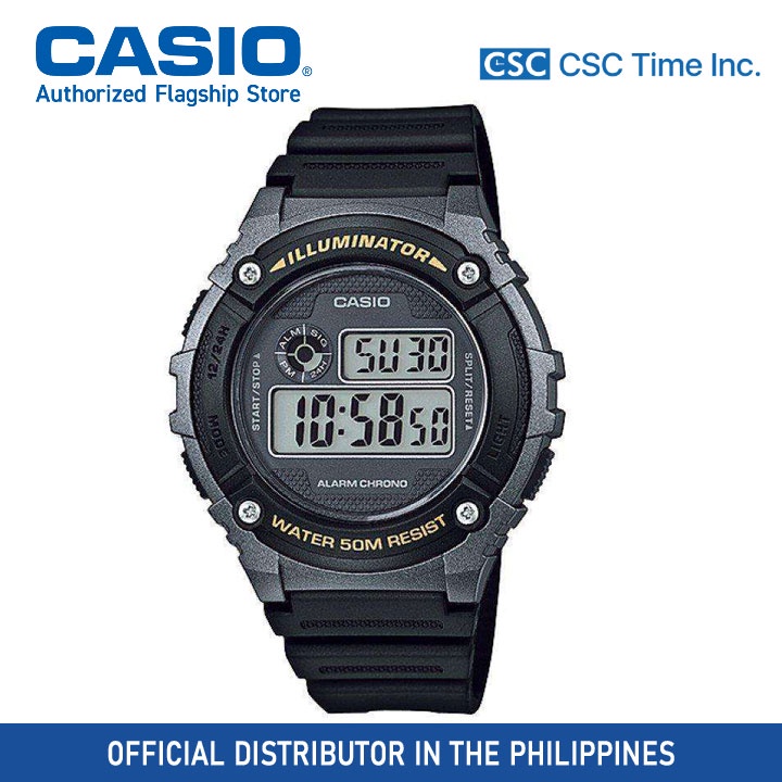 Casio (W-216H-1BVDF) Black Resin Strap 50 Meter Date Display Digital Watch | Shopee Philippines