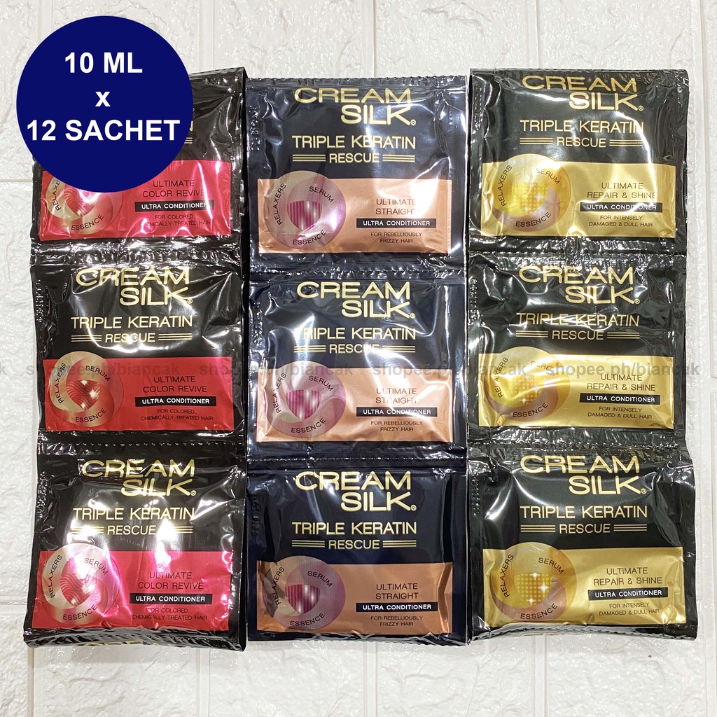 CREAMSILK (10ML X 12 SACHET) TRIPLE KERATIN RESCUE CONDITIONER (REPAIR ...