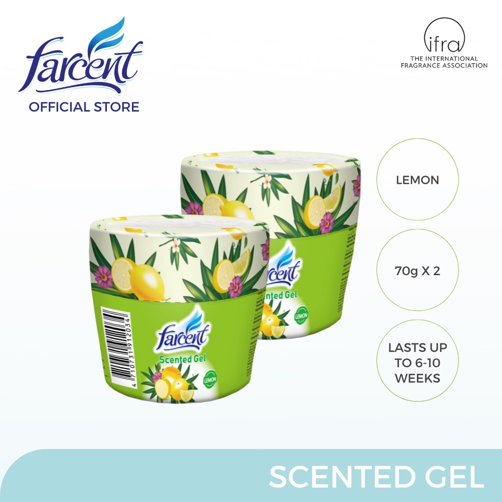 Farcent Air Freshener Scented Gel - Lemon Set of 2 (70g each) | Shopee ...
