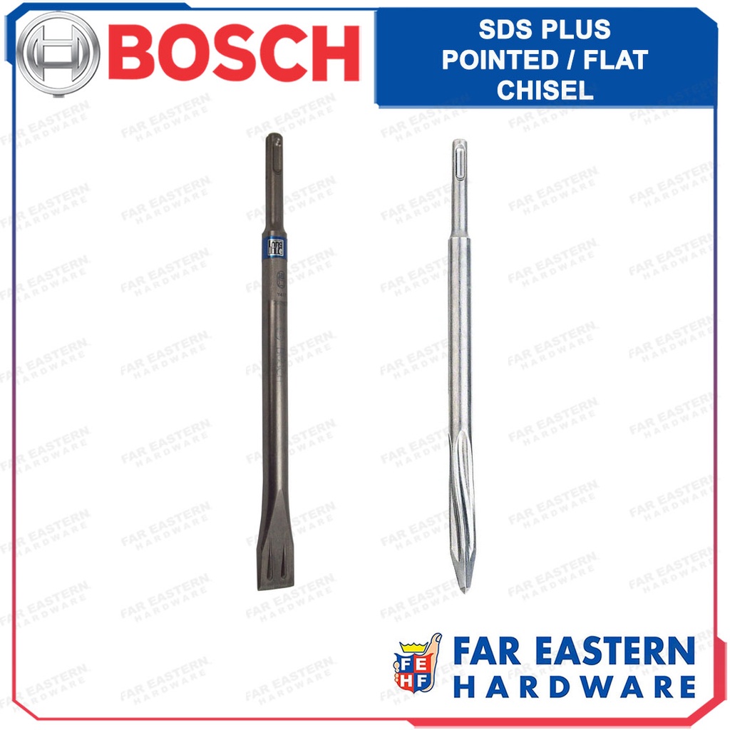 BOSCH SDS Plus Pointed / Flat Chisel 250mm RBAC | Shopee Philippines