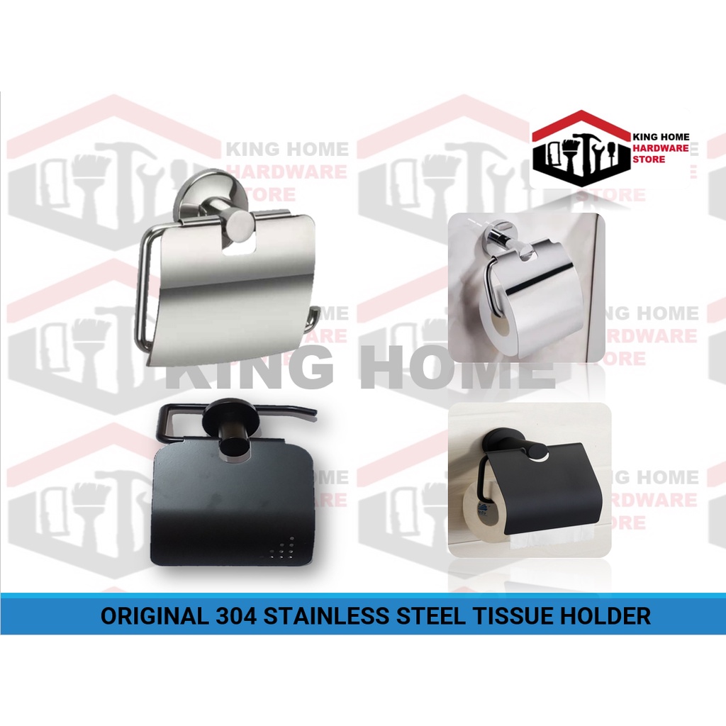 ORIGINAL 304 STAINLESS STEEL TISSUE HOLDER(MATTE/BLACK) | Shopee ...