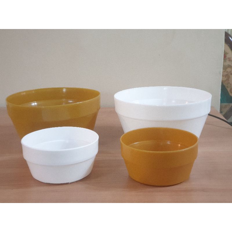 shallow dish plastic pot (sizes big or small) / (gold or white ...
