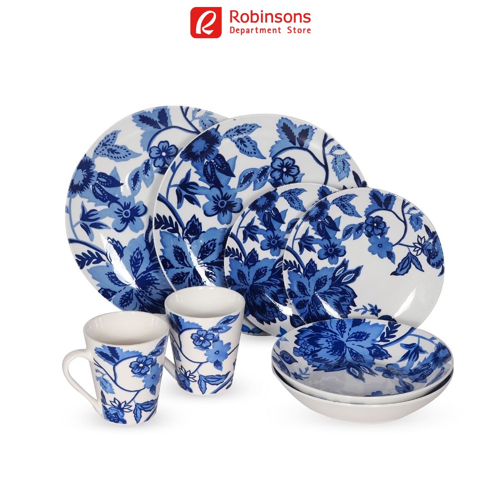 Masflex 8-pc Floral Porcelain Dinner Set (White/Blue) | Shopee Philippines