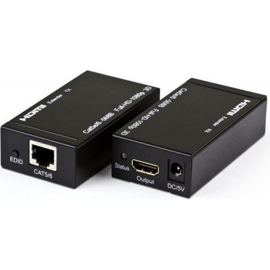 60M HDMI Extender Cat5e Cat 6 Ethernet UTP Signal HD to Lan Converter ...