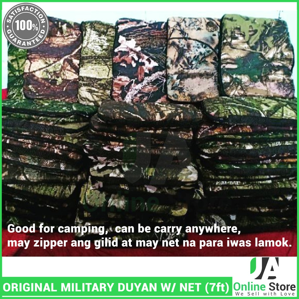 Military Duyan (Matibay Hammock Military) with Mosquito Net and Tali (7 ...