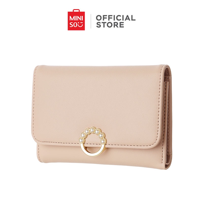 MINISO Women Medium Long Wallet with Pearl Ring | Shopee Philippines