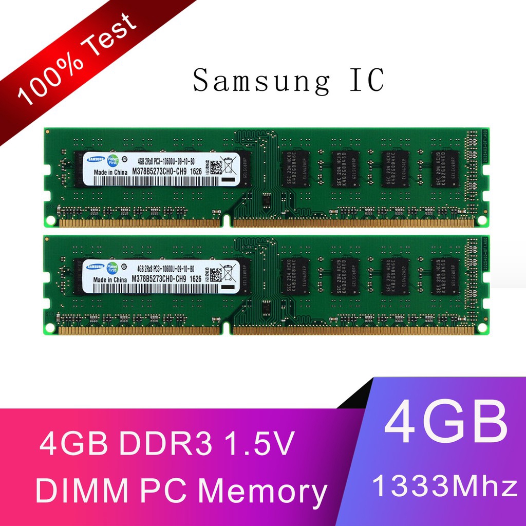 8GB 2PCS Samsung 4GB 2Rx8 PC3-10600 DDR3 1333Mhz 240Pin Desktop RAM ...