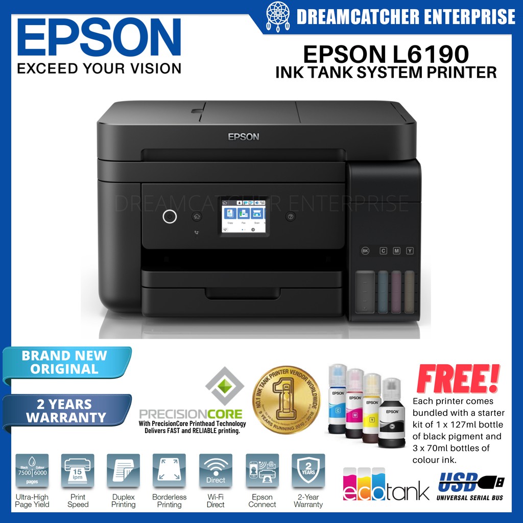 Epson L6190 Wi-Fi Duplex All-in-One Ink Tank Printer with ADF [Brand ...