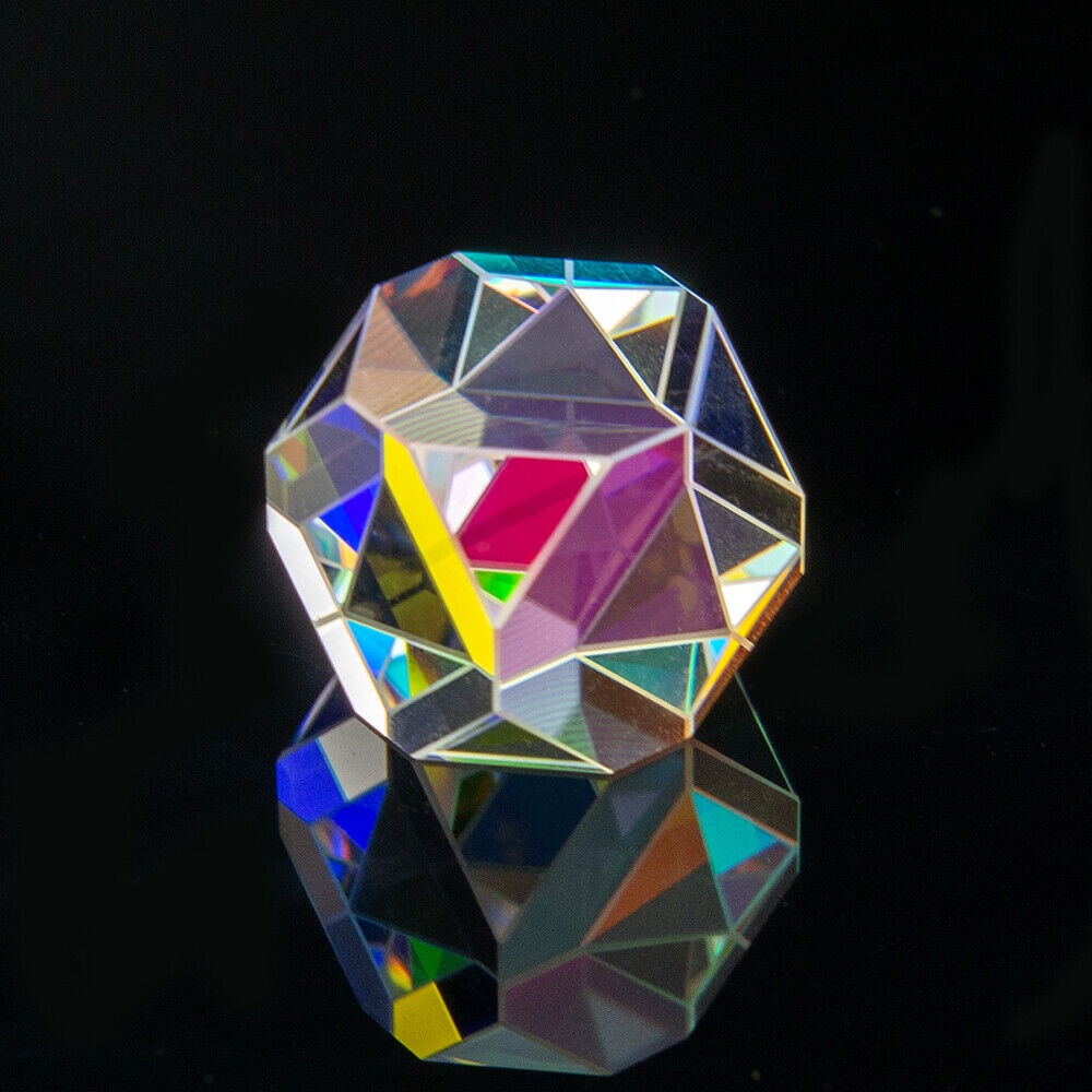 1PCS Cube Crystal Prism Cross Dichroic Prism Dice Octahedral Beam ...