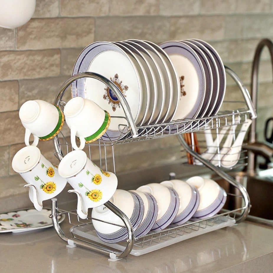 2Layer Drying Rack Stainless Dish | Shopee Philippines