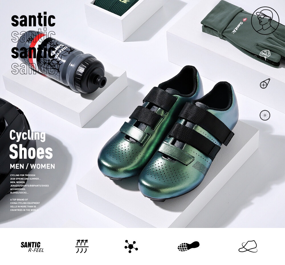 Santic Men's Road Cycling Locked Shoes Breathable Sole Unisex ...
