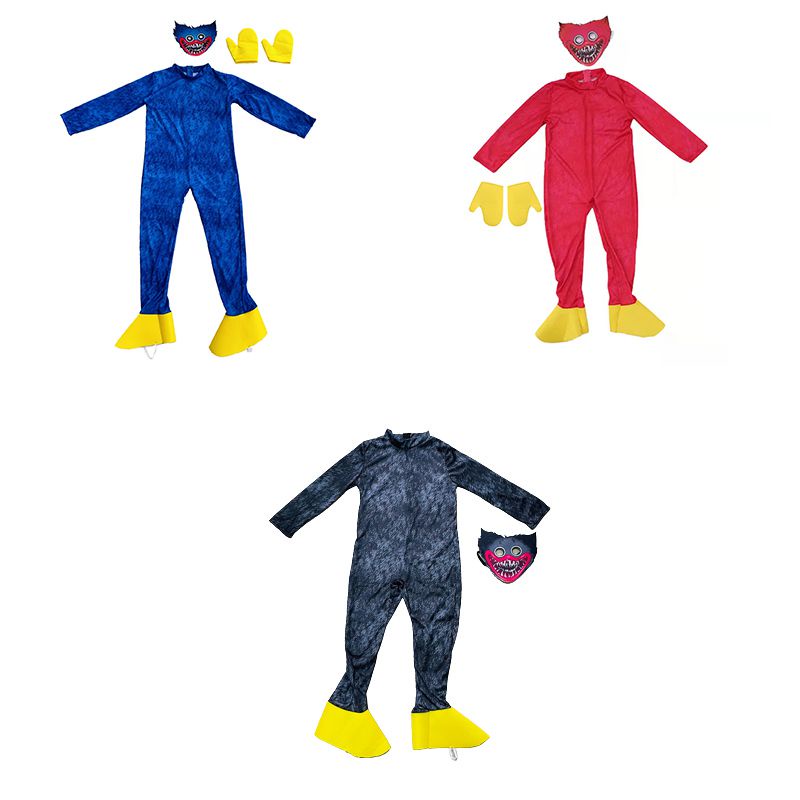 Poppy Playtime Mask Gloves Cosplay Costume Huggy Wuggy Bodysuit ...