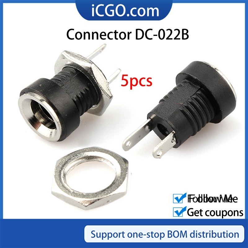 5.5*2.1 5.5x2.5mm DC Power Jack Socket Supply Female Panel Mount ...