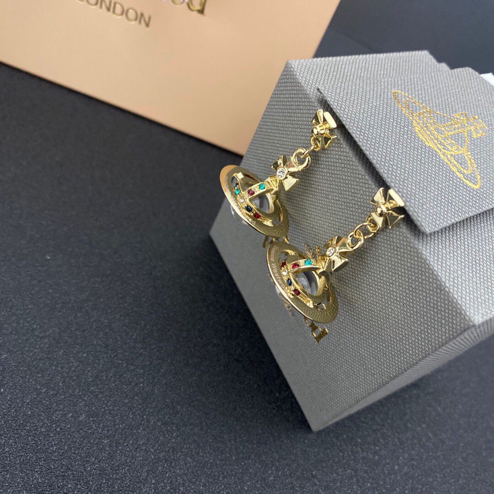 VERSACE Vivienne Westwood Empress Dowager Saturn Pendant Earrings ...