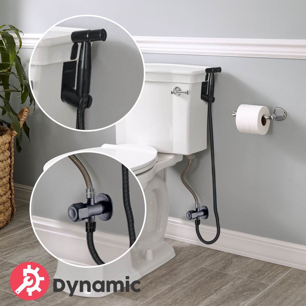 Nisho SUS304 Stainless Black Bidet Spray with Angle Valve Complete Set ...