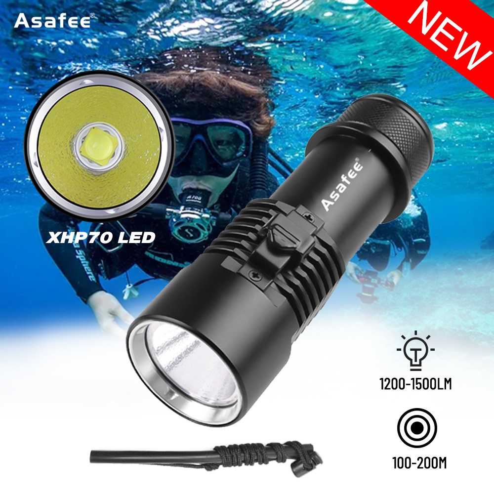 Asafee Asafee1200-1500Lm D220-P70 Diving Flashlight Xhp70 Light Cup ...