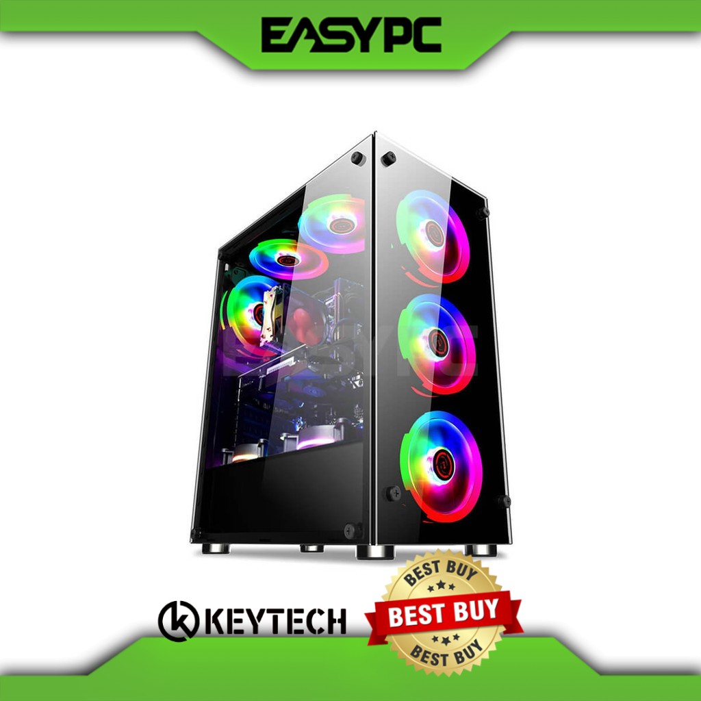 Keytech T850 Mid Tower Gaming PC Case Black, T850 Mid Tower Gaming Case ...
