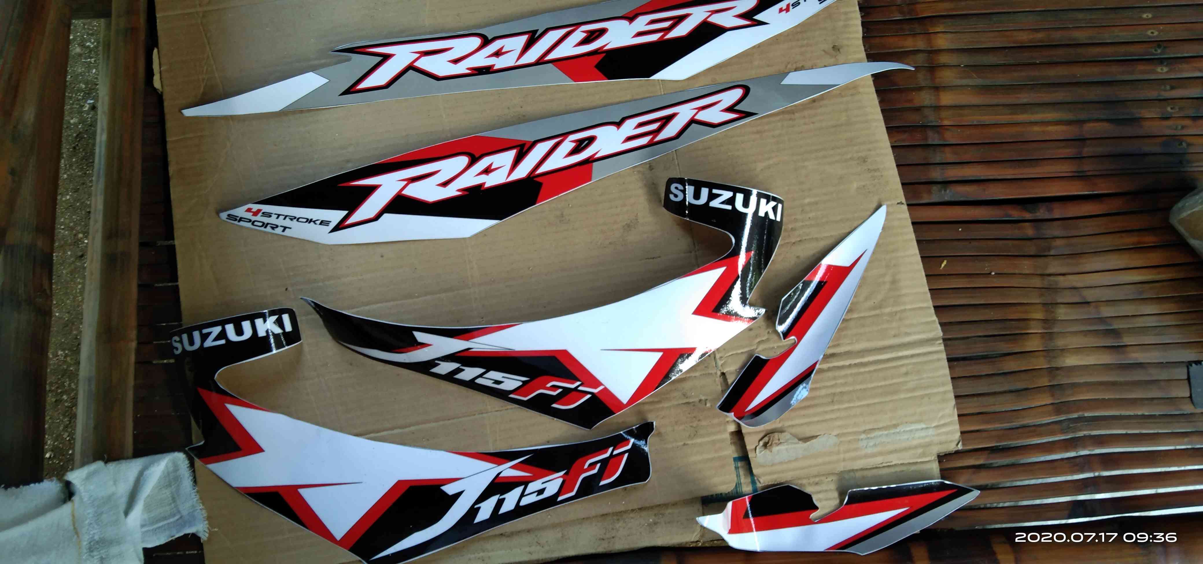 Stock Decals, Sticker, Motorcycle Decals for Raider J 115, 001, red ...