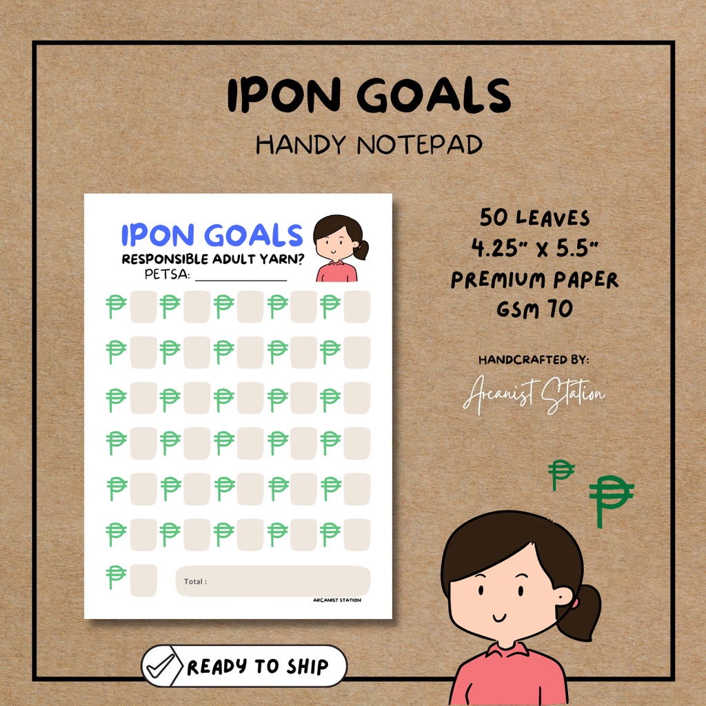 Ipon Goals - Savings Tracker - Financial Notepad Planner | Shopee ...