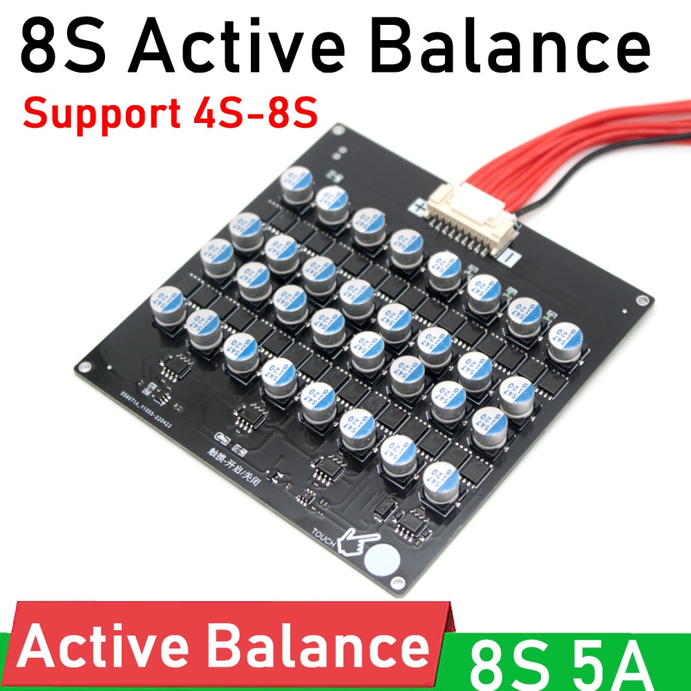 8S 5A Lithium Battery Active Balance Board Capacitive batteries Energy ...