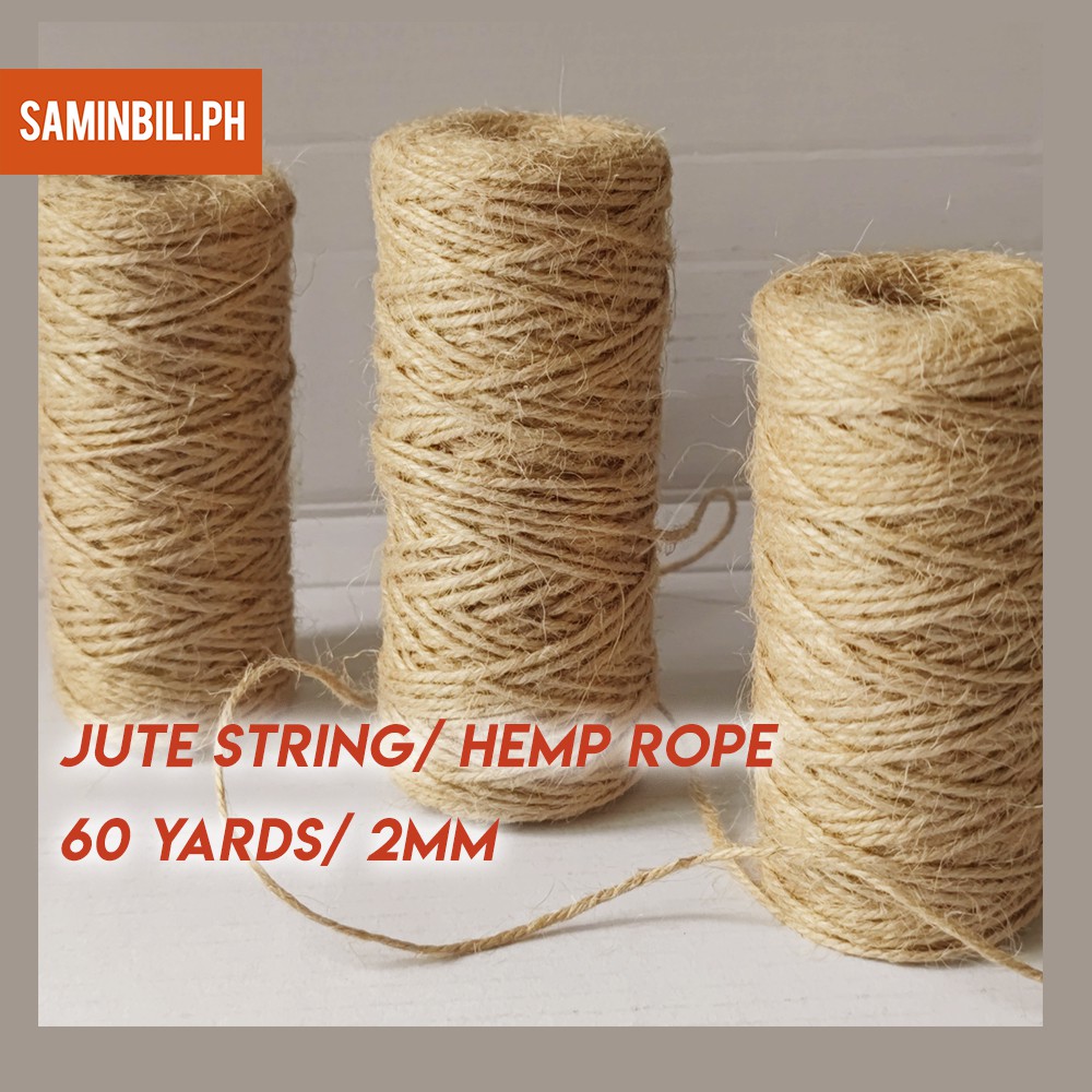 3ply Jute Rope 30/60/100 yards Jute String | Hemp Rope 2mm | Shopee ...