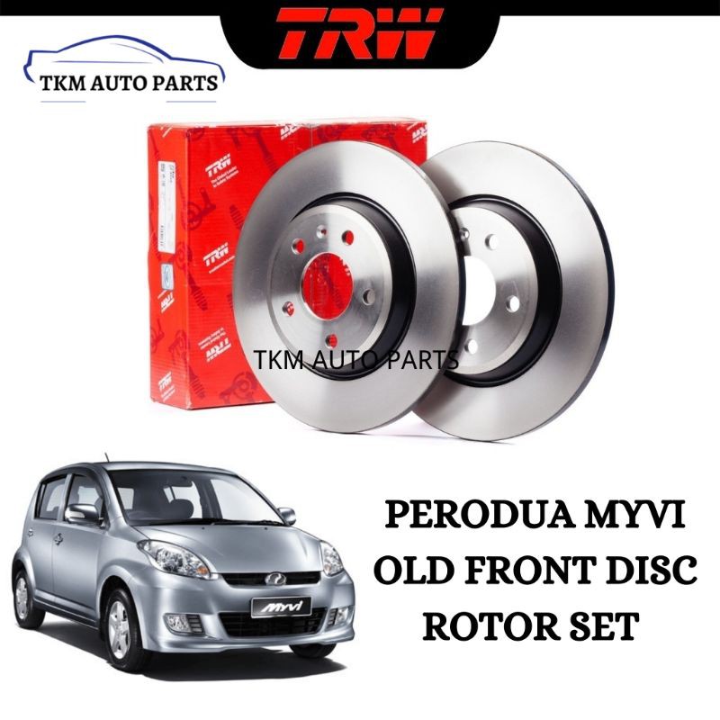 PERODUA MYVI 1.0 / 1.3 BRAKE DISC ROTOR SET (TRW) | Shopee Philippines