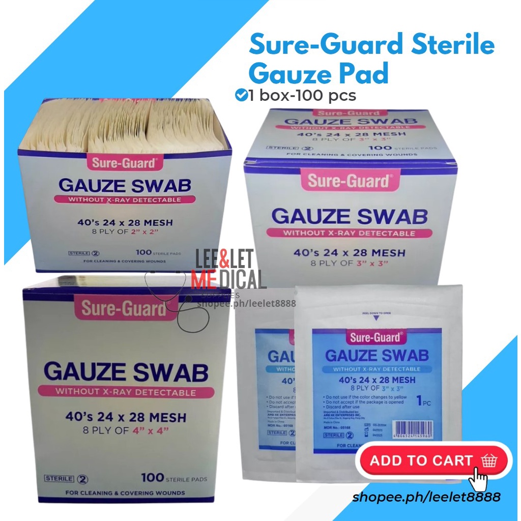 Sure-Guard Sterile Gauze Pad (1 box-100 pcs) | Shopee Philippines