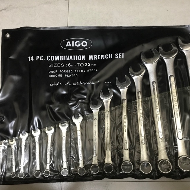 14pcs Aigo Combination wrench set 6mm—32mm (JAPAN) | Shopee Philippines