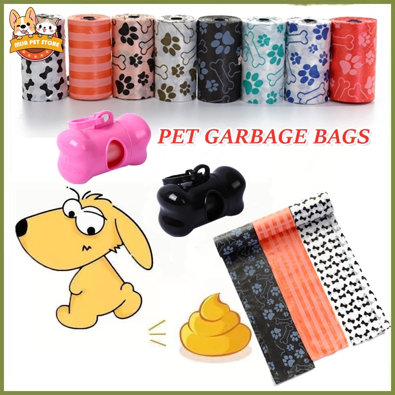 Pet Poop Bag Refill garbage Waste disposable(1 Roll/15 Pcs) | Shopee ...