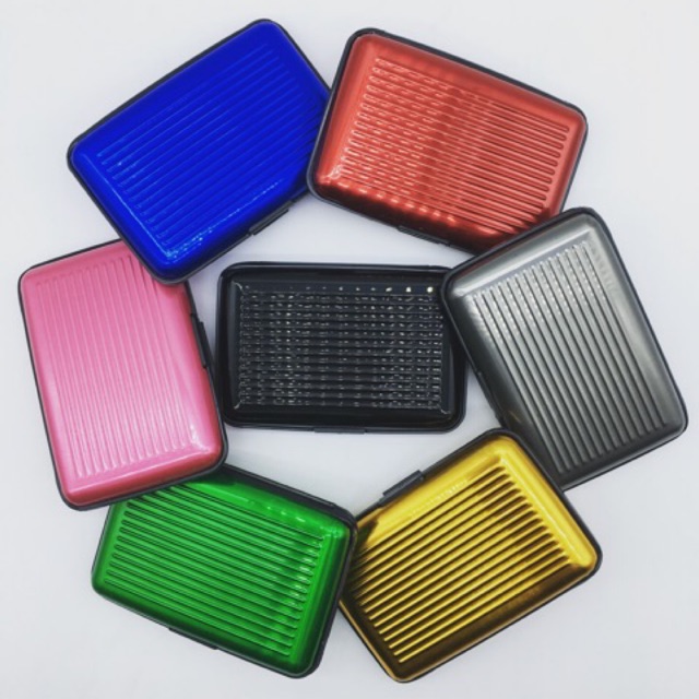 Aluminum RFID blocking hard case security credit card wallet | Shopee ...
