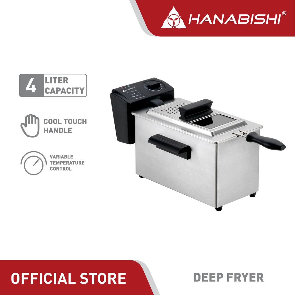 Hanabishi Deep Fryer 4L HFRY40TG Stainless Steel | Shopee Philippines