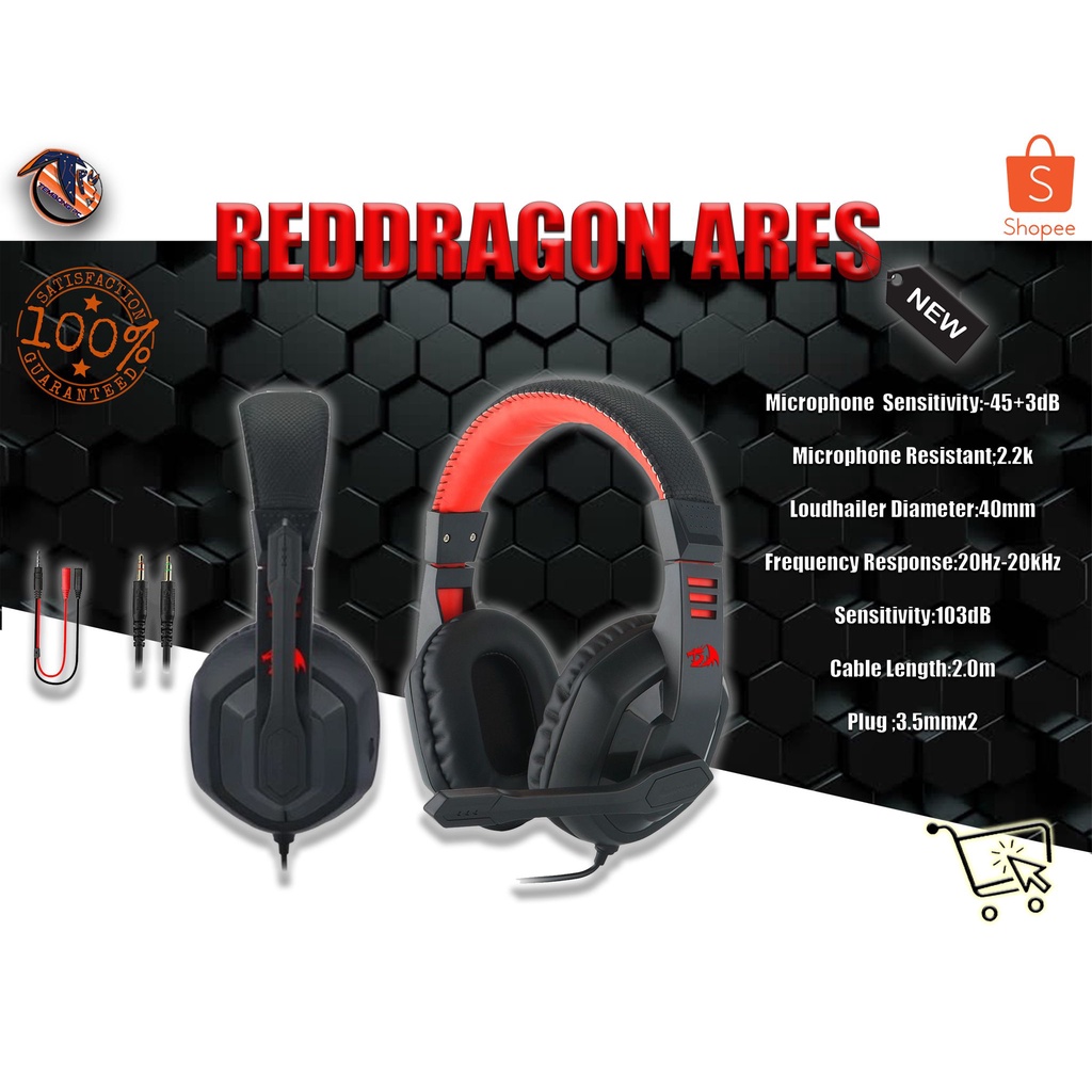 Red Dragon Ares Gaming Headset for PC and Mobile Phones | Shopee ...