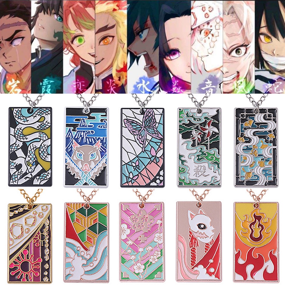Anime Demon Slayer Necklace Kimetsu No Yaiba Metal Pendants Necklace ...